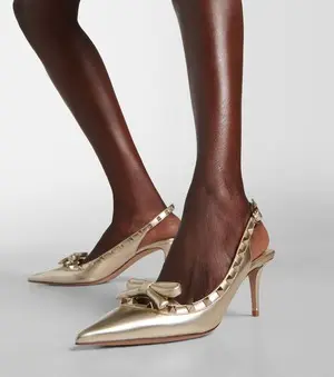Valentino Garavani Rockstud Bow Slingback Pumps