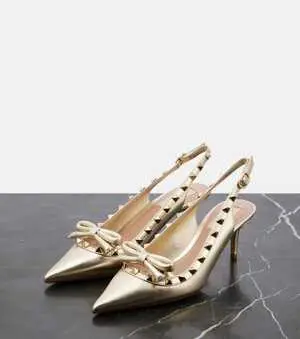 Valentino Garavani Rockstud Bow Slingback Pumps