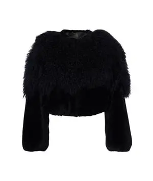 Chloé Cropped Shearling Blouson - Black