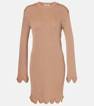 Chloé Scalloped Sweater Dress - Pink