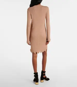 Chloé Scalloped Sweater Dress - Pink