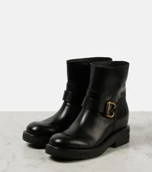 Chloé Coddington Leather Ankle Boots - Black