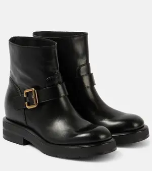 Chloé Coddington Leather Ankle Boots - Black