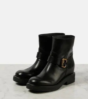 Chloé Coddington Leather Ankle Boots - Black