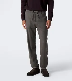 Canali Wool Straight Trousers - Beige