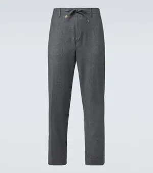 Canali Wool Straight Leg Trousers - Grey