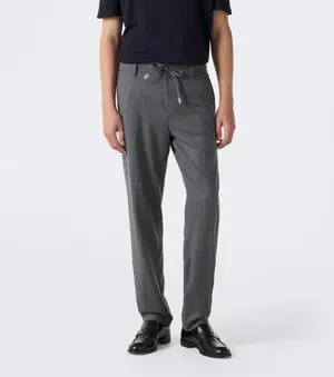 Canali Wool Straight Leg Trousers