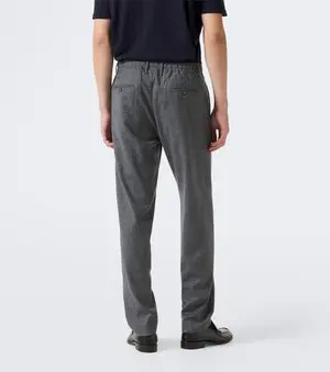 Canali Wool Straight Leg Trousers