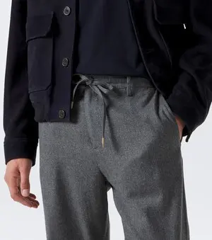 Canali Wool Straight Leg Trousers