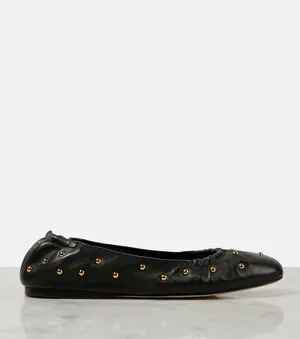 Chloé Studded Leather Ballet Flats