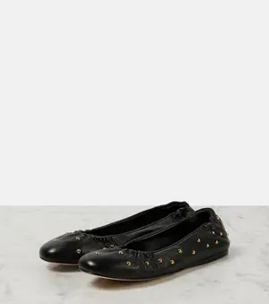 Chloé Eia Studded Leather Ballet Flats