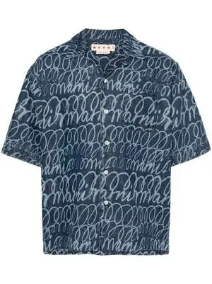 Marni Echoes-print Denim Shirt