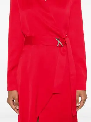 GENNY Belted Wrap Midi Dress
