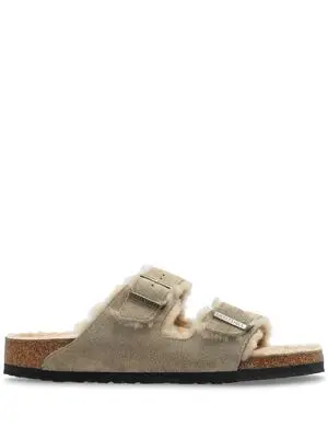 BIRKENSTOCK Arizona Shearling Sandals - Neutrals