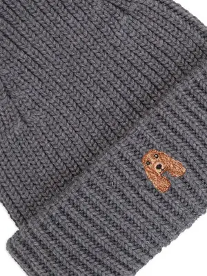 PELO FOUNDATION Dog-appliqué Beanie - Grey