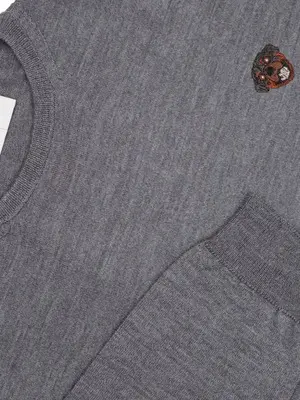 PELO FOUNDATION Dog-appliqué Jumper - Grey