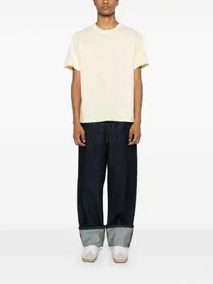 WALES BONNER Logo-patch Cotton T-shirt - Yellow