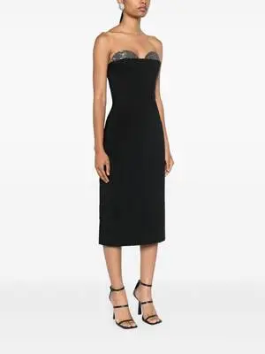 GENNY Sequin-detailed Strapless Midi Dress