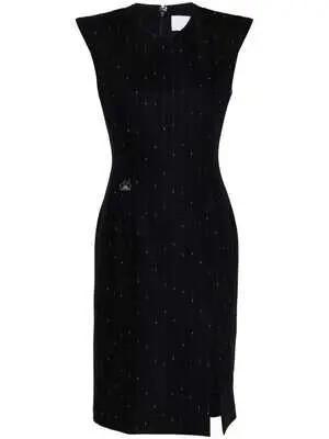 GENNY Pinstriped Bodycon Midi Dress
