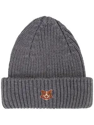 PELO FOUNDATION Dog-appliqué Beanie - Grey