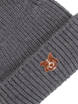 PELO FOUNDATION Dog-appliqué Beanie - Grey