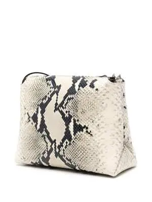 Khaite Lina Embossed Python Cross Body Bag - Neutrals