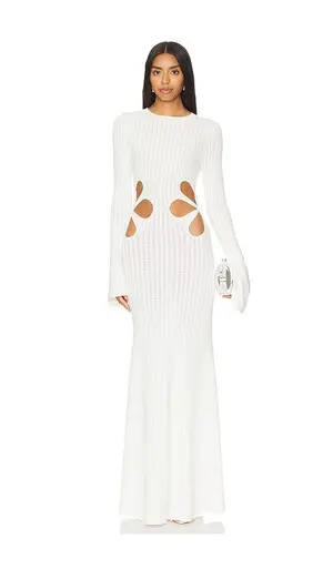 SAU LEE X Destiny Knit Maxi Dress - Ivory