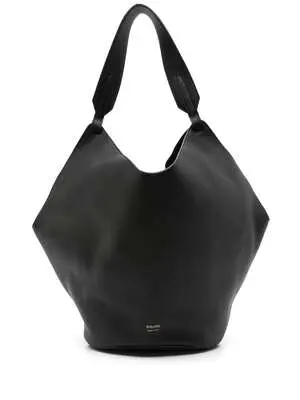 Khaite Medium Lotus Leather Tote Bag - Black