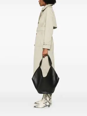 Khaite Medium Lotus Leather Tote Bag - Black