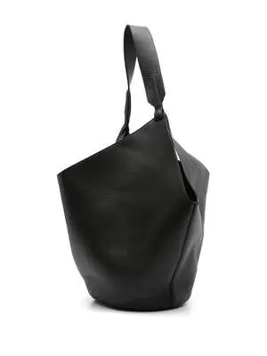 Khaite Medium Lotus Leather Tote Bag - Black