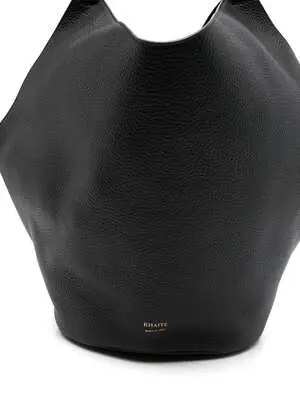 Khaite Medium Lotus Leather Tote Bag - Black