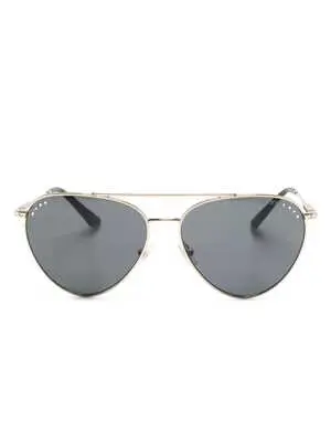 JIMMY CHOO Crystal-embellished Pilot Sunglasses - Gold