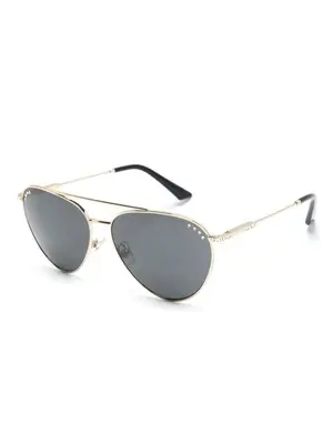 JIMMY CHOO Crystal-embellished Pilot Sunglasses