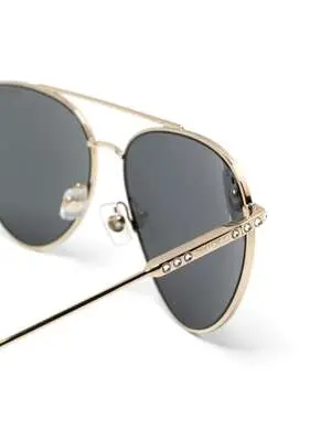 JIMMY CHOO Crystal-embellished Pilot Sunglasses