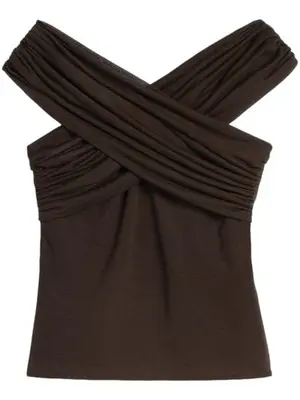 Ami Draped Top - Brown