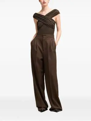 Ami Draped Top - Brown