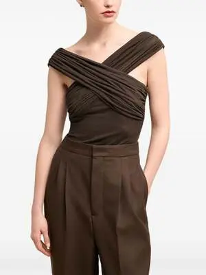 Ami Draped Top - Brown