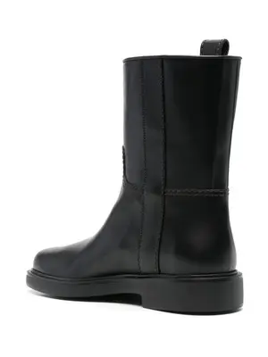 TOD'S Leather Biker Boots - Black