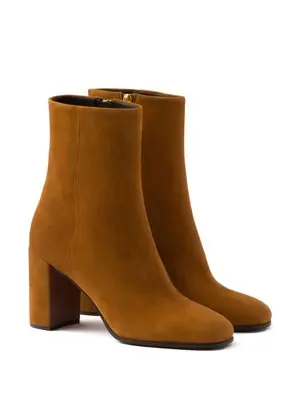 Prada 85mm Suede Ankle Boots - Brown