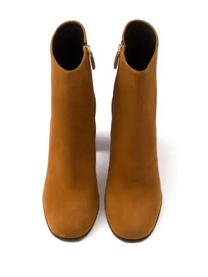 Prada 85mm Suede Ankle Boots - Brown