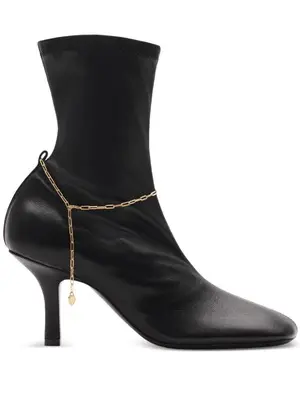 Burberry 75mm Slinky Leather Legging Boots