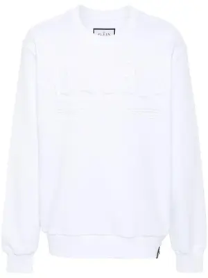 Philipp Plein Gothic Plein Cotton Sweatshirt - White