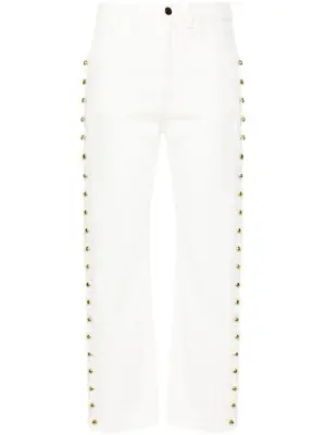 Chloé Scallop-detail Cropped Jeans - Neutrals