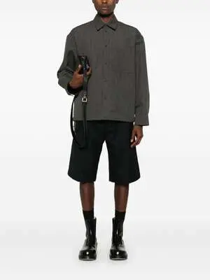 JIL SANDER Striped Wool Shirt Jacket - Grey