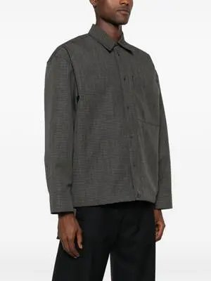 JIL SANDER Striped Wool Shirt Jacket - Grey