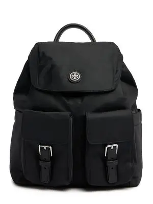 Tory Burch TORY BURCH Virginia Flap Nylon Backpack - Black