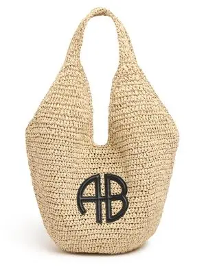 ANINE BING ANINE BING Raffia Effect Hobo Bag - Tan
