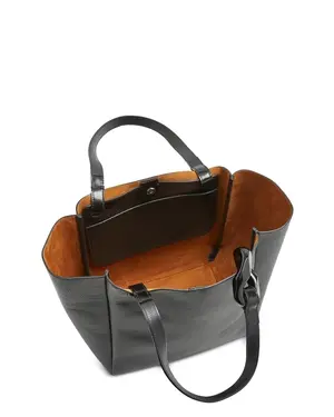 JW Anderson Corner Chain Leather Tote - Black