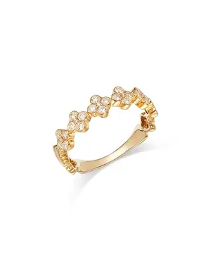 Bloomingdale'S Diamond And 14k Yellow Clover Band, 0.44 Tcw - Gold