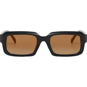 FIFTH & NINTH Danni Oversized Rectangular Sunglasses - Black/gradient Brown